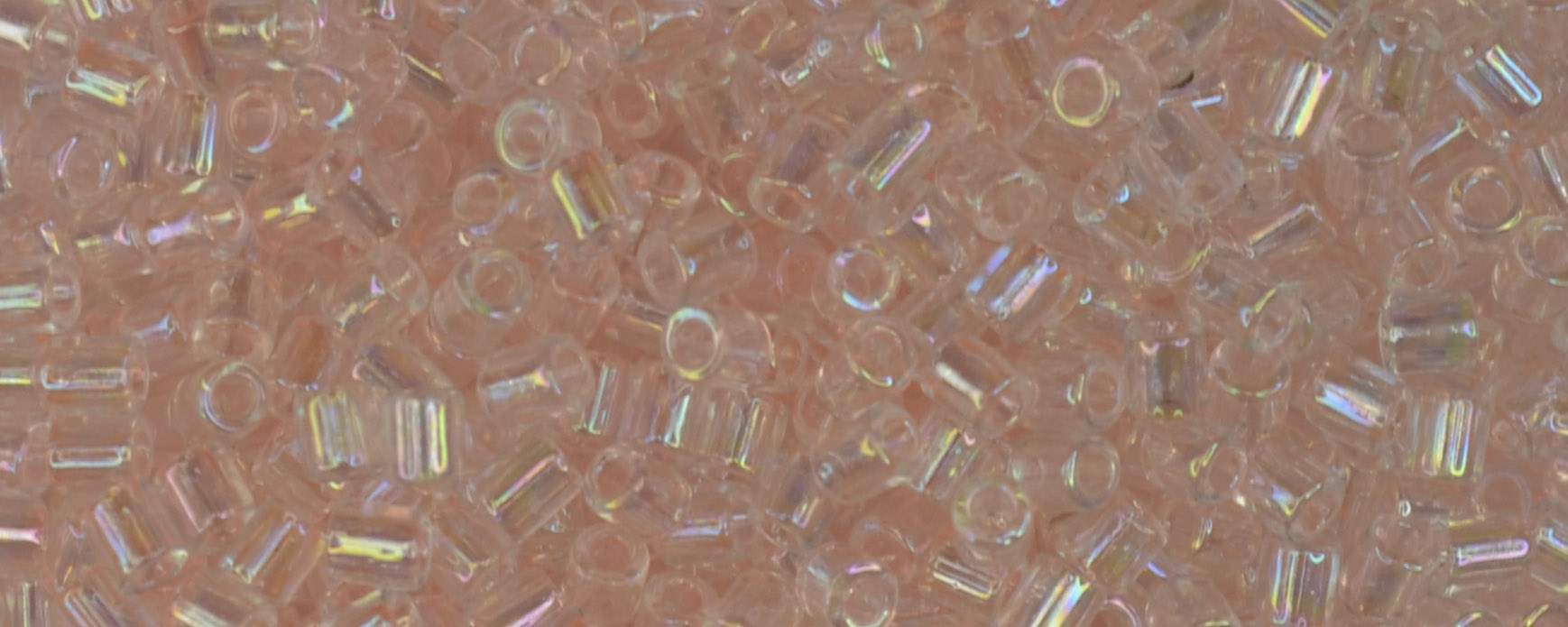 TOHO #1/2 Bugle-Light Pink Transparent Rainbow #.5T171 - Retail Bobby Bead