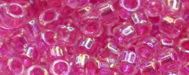 TOHO Aiko-Hot Pink Lined Crystal Rainbow #TB-785 - Retail Bobby Bead