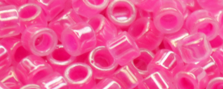 TOHO Aiko-Neon Fuchsia Lined Crystal Transparent TB-837 - Retail Bobby Bead